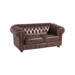 58 aufm Kessel SOFA 2-Sitzer Kalea Bezug Wischleder Buche nussbaum dunkel / braun | Gr.: onesize