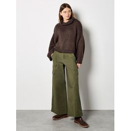 Apricot Chunky Knit Roll Neck Oversized Jumper ' ' Damen Gr&ouml;&szlig;e S braun