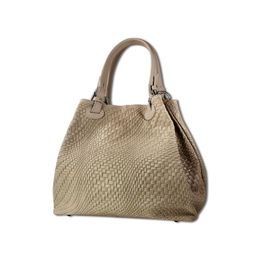 Toscanto Handtasche, Umh&auml;ngetasche Leder taupe, beige, braun ca. 31cm | Gr.: onesize