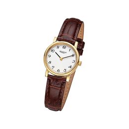 Regent Uhren Analog-Armbanduhr Regent Lederarmband braun klein (ca. 26,5mm) | Gr.: onesize