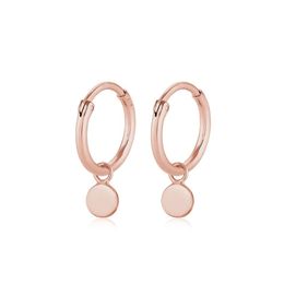 Elli Ohrringe 925 Sterling Silber Kreis, Pl&auml;ttchen in Rosegold | Gr.: onesize