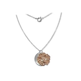 925 Silber vergoldet (Rosegold 585) Damen SilberDream Kette Plakette ca. 45cm | Gr.: onesize