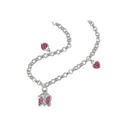 925 Silber Kinder Teenie-Weenie Silberschmuck Schmetterling, Herzen ca. 38cm | Gr.: onesize