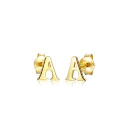 Elli Ohrringe 925 Sterling Silber Buchstabe, Buchstabe - A in Gold | Gr.: onesize