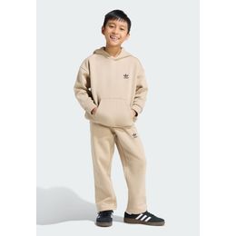 adidas originals Jogginganzug 'Oversized Hoodie Open Hem Pants' Jungen Gr&ouml;&szlig;e 110 beige / schwarz