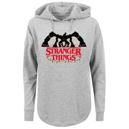 F4NT4STIC Oversized Hoodie Stranger Things Demogorgon Lights Netflix in grau | Gr.: XS
