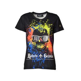 Roberto Geissini Skull Graffiti T-Shirt Schwarz | Gr.: M