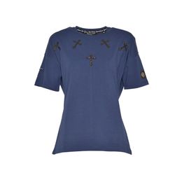 Roberto Geissini Cross-Wings T-Shirt Dunkelblau | Gr.: L