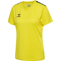 Hummel T-Shirt "Hmlauthentic Pl Jersey S/S Woman" in Gelb | Gr.: S