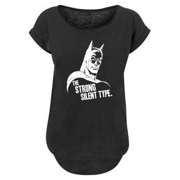 F4NT4STIC Long Cut T-Shirt 'Batman The Strong Silent Type Superheld' in schwarz | Gr.: L