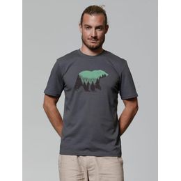 wat? Apparel T-Shirt Waldbär in Grau | Gr.: 56