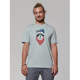 wat? Apparel T-Shirt Waschbär in Aloe | Gr.: 56