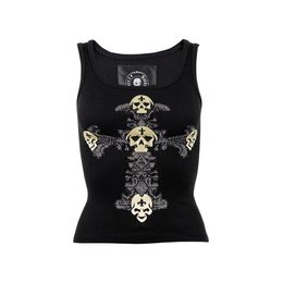 Roberto Geissini Gold Skull Top | Gr.: M