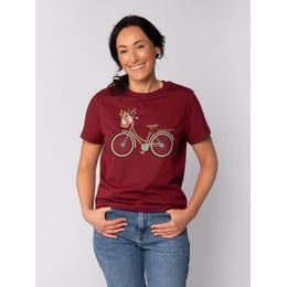 wat? Apparel T-Shirt Damenfahrrad in Weinrot | Gr.: 42