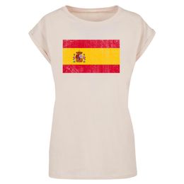 F4NT4STIC T-Shirt Spain Spanien Flagge distressed in Whitesand | Gr.: XL