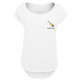 F4NT4STIC Long Cut T-Shirt Silvester Party #partytime in wei&szlig; | Gr.: S