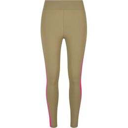 Urban Classics Leggings in khaki/brightviolet | Gr.: M