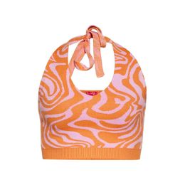 Swirly Damen Cropp-Top in PINK ORANGE | Gr.: XL