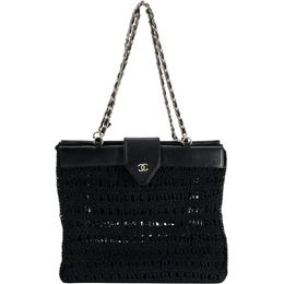 Chanel Crossbody Bags - Chanel Vintage Supermodel Crochet Bag CC Logo / ve - Gr. unisize - in Schwarz - f&uuml;r Damen
