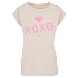 F4NT4STIC Extended Shoulder T-Shirt Valentinstag xoxo Herz in Whitesand | Gr.: XS