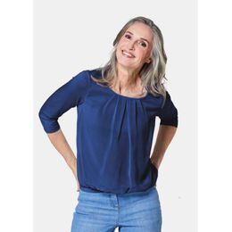 GOLDNER Blusenshirt Chiffon-Shirt mit 3/4-Arm, Rundhals in royalblau | Gr.: 42