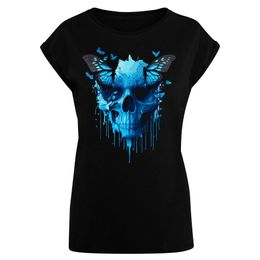 F4NT4STIC T-Shirt Totenkopf mit Schmetterling in schwarz | Gr.: S