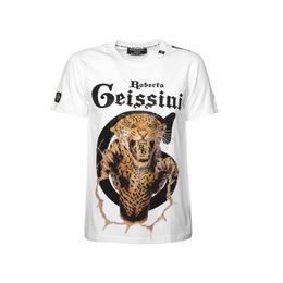 Roberto Geissini Tiger T-Shirt Wei&szlig; Unisex | Gr.: L
