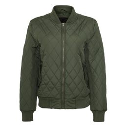 Urban Classics Damen Ladies Diamond Quilt Nylon Jacket in olive | Gr.: M