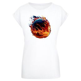 F4NT4STIC T-Shirt Basketball On Fire Sport SHORT SLEEVE in wei&szlig; | Gr.: L