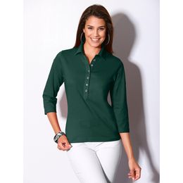 Poloshirt Casual Looks "Poloshirt", Damen, Gr. 52, gr&uuml;n (tannengr&uuml;n), 50% Baumwolle, 50% Modal, unifarben, ohne Ausschnitt, Shirts