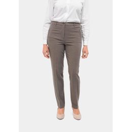 GOLDNER Kurzgr&ouml;&szlig;e: Flanellhose ANNA Angenehm weiche Flanell-Hose ANNA in taupe | Gr.: 19