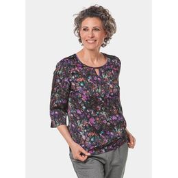 GOLDNER Druckbluse Seidig flie&szlig;ende Druckbluse in schwarz / multicolor | Gr.: 40