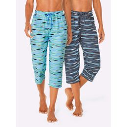 Strandhose feel good, Herren, Gr. 44/46, Normalgrößen, bunt (dunkelblau, bedruckt, aqua, bedruckt), 100% Baumwolle, bedruckt, gemustert, mehrfarbig, Hosen Strandhose