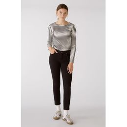 Oui Langarmshirt SUMIKO in black offwhite | Gr.: 36
