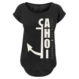 F4NT4STIC Long Cut T-Shirt Ahoi Anker Knut & Jan Hamburg in schwarz | Gr.: XXL