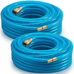 Deuba Druckluftschlauch 2er-Set 15m Schnellkupplung/Stecker