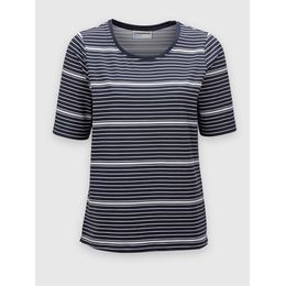 WITT WEIDEN Funktionsshirt in marine-wei&szlig;-gestreift | Gr.: 36-38