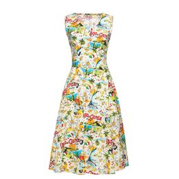 Queen Kerosin Swingkleid Lago di Garda in beige | Gr.: XL