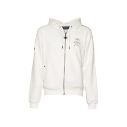 Roberto Geissini Bones Sweatjacke Wei&szlig; | Gr.: XXXL