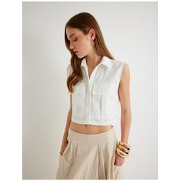 KOTON Shirt in Grauwei&szlig; | Gr.: 44