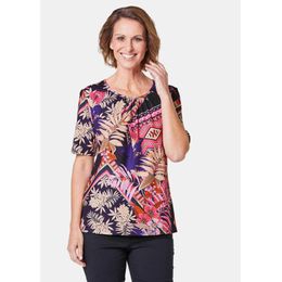 GOLDNER Stretchbequemes Shirt mit extravagantem Druck in pink / gemustert | Gr.: 44