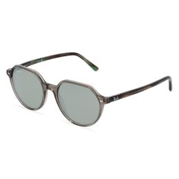 Ray-Ban RB2195 | Unisex-Sonnenbrille | Fassung: Vollrand, Quadratisch, Acetat, Gr&uuml;n Transparent | Glasfarbe: G15 Spiegel Silber