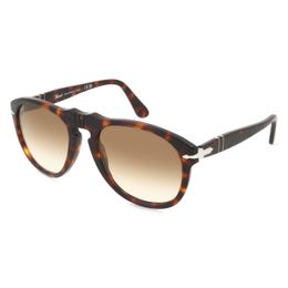 Persol 0PO0649 | Herren-Sonnenbrille | Fassung: Vollrand, Pilot, Acetat, Havanna | Glasfarbe: Braun Verlaufend