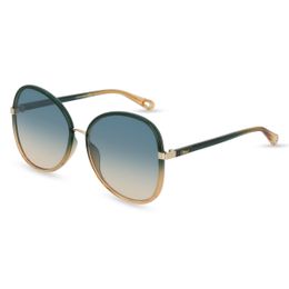 Chlo&eacute; Chlo&eacute; CH0030S | Unisex-Sonnenbrille | Fassung: Vollrand, Butterfly, Metall, Gr&uuml;n Verlaufend | Glasfarbe: Gr&uuml;n Verlaufend Mehrfarbig