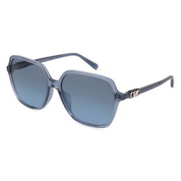 Michael Kors MK2196U | Damen-Sonnenbrille | Fassung: Vollrand, Quadratisch, Acetat, Blau Transparent | Glasfarbe: Blau Verlaufend