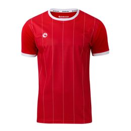 Stark Soul® Stark Soul Kurzarm Sportshirt Pinstripes in rot-weiss | Gr.: XXXL