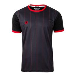 Stark Soul® Stark Soul Kurzarm Sportshirt Pinstripes in schwarz-rot | Gr.: S