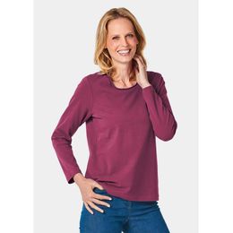 GOLDNER Shirt T-Shirt mit Rundhals in sangria | Gr.: 42