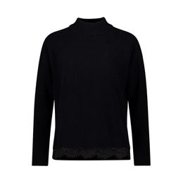 Betty Barclay Feinstrickpullover mit Spitzenkante in Schwarz | Gr.: 42