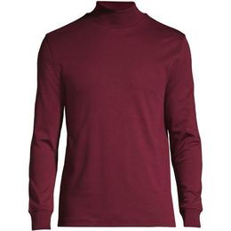 LANDS' END Supima Stehbundshirt, Classic Fit, Herren,  Rot, Baumwolle, by Lands' End